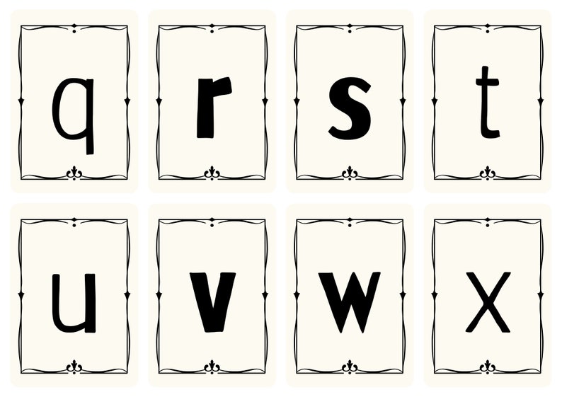 Antique Alphabet Printable Alphabet Flashcards ABC Flash Cards - Etsy