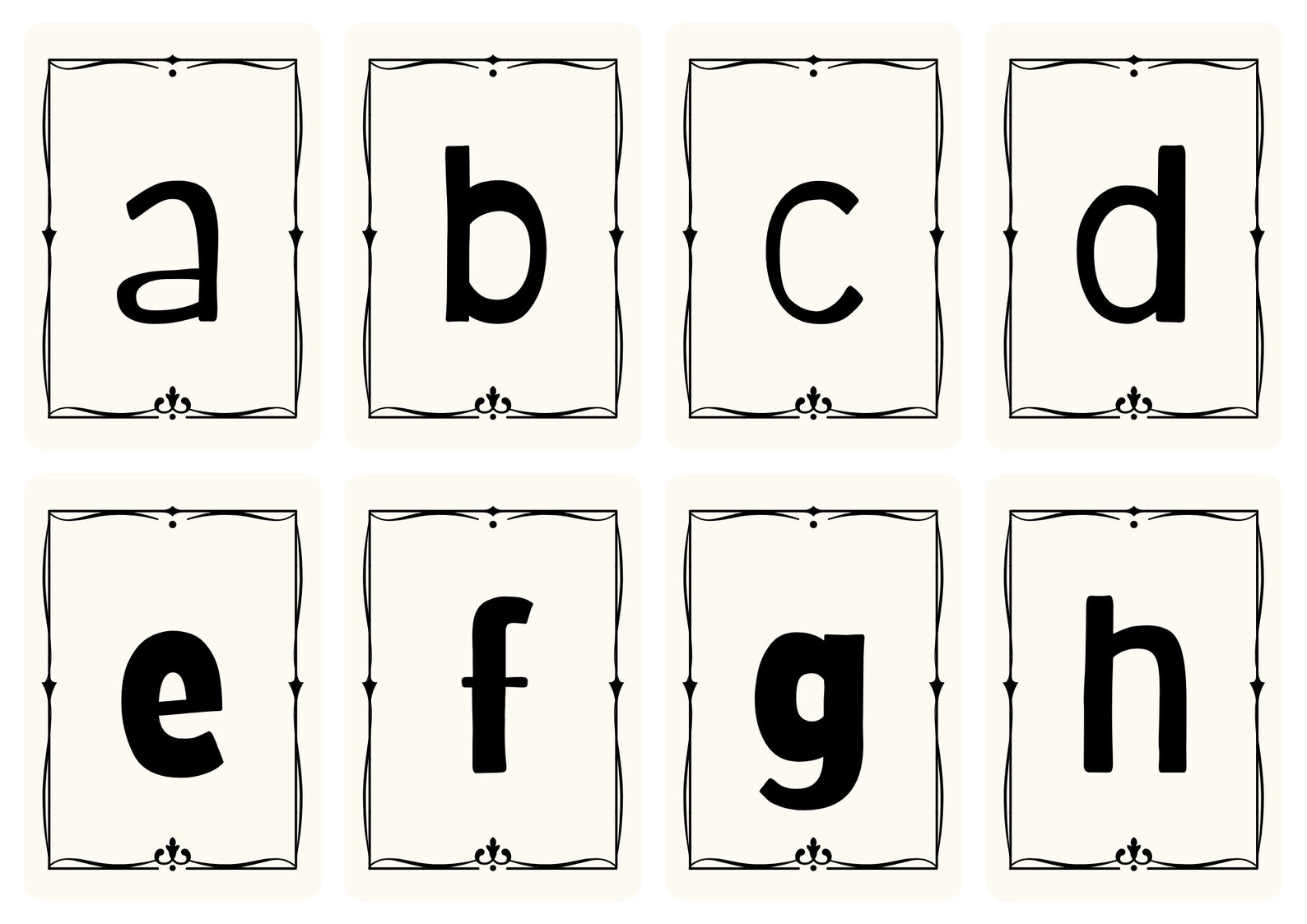Antique Alphabet Printable Alphabet Flashcards ABC Flash Etsy Antique Alphabet Printable Alphabet Flashcards ABC Flash Etsy
