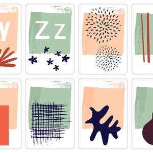 Abstract Abcs | Alphabet Flashcards - Etsy