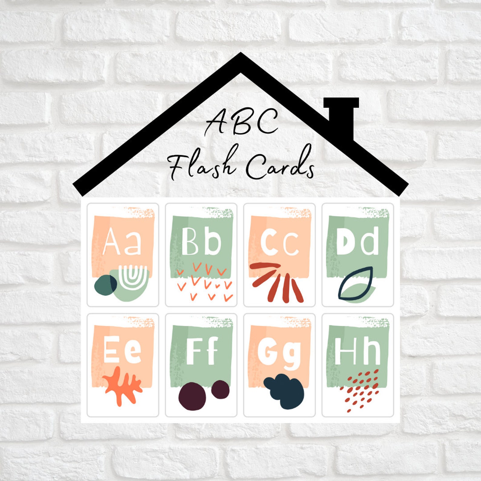 Abstract Abcs Alphabet Flashcards | Etsy