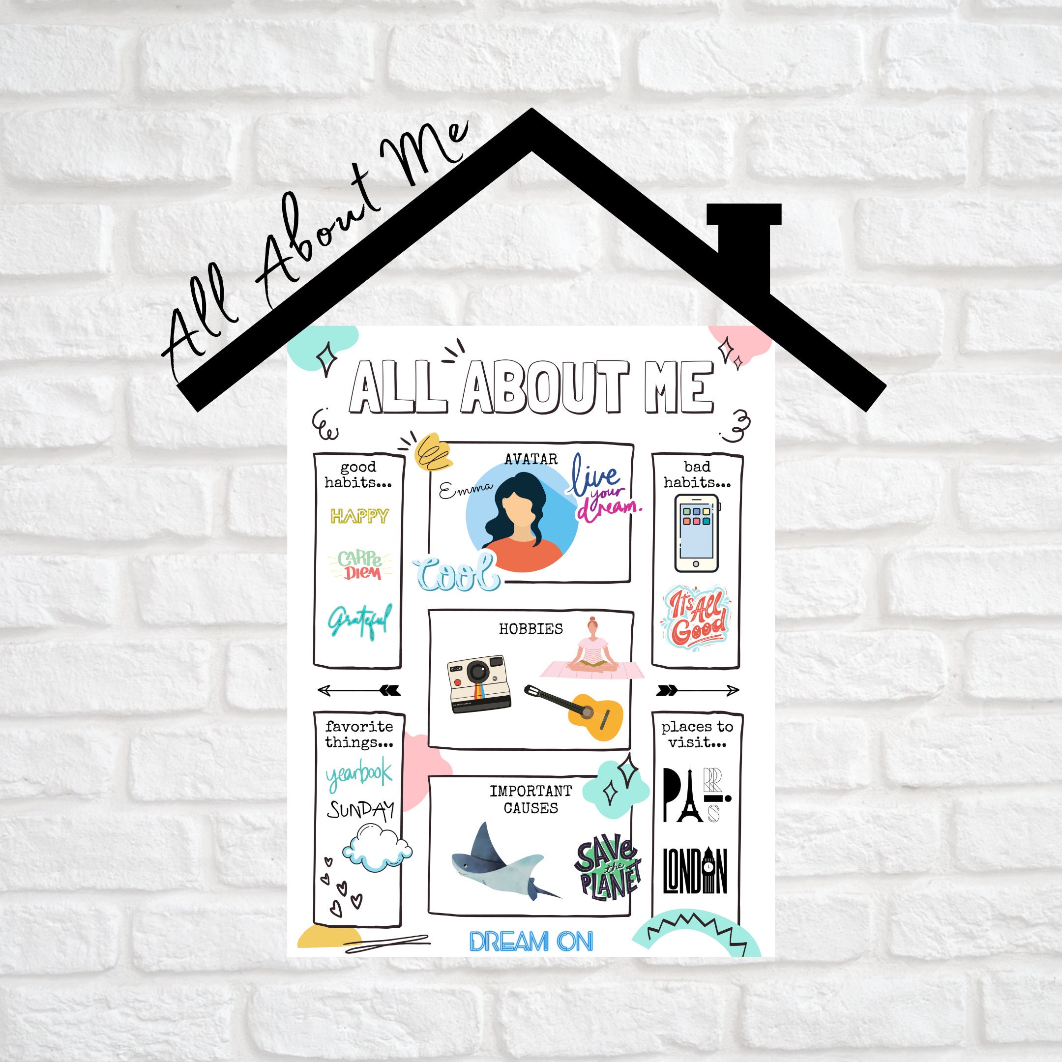 All About Me Poster - Etsy