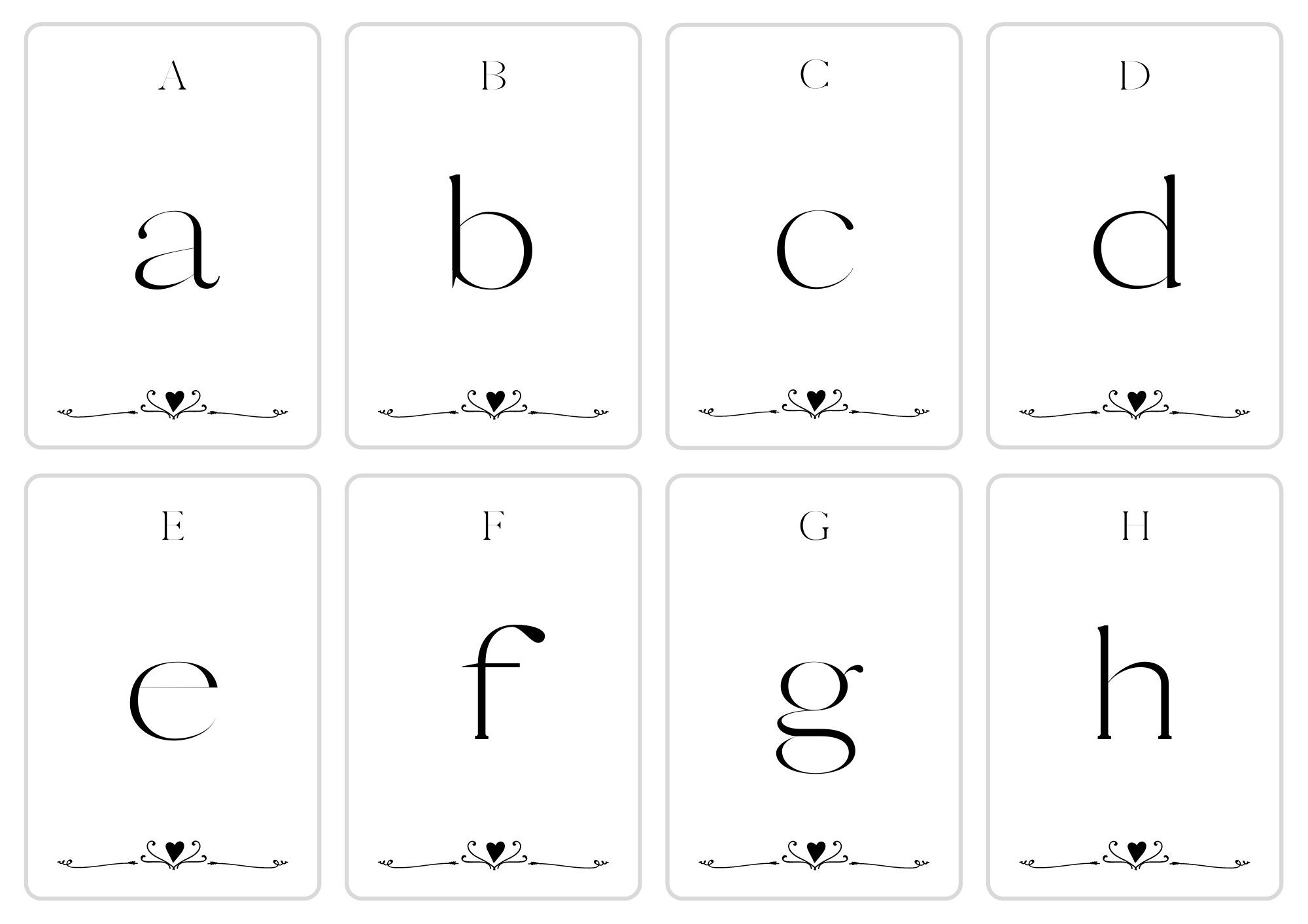 Royal Hearts ABC Flashcards Letter Flashcards - Etsy