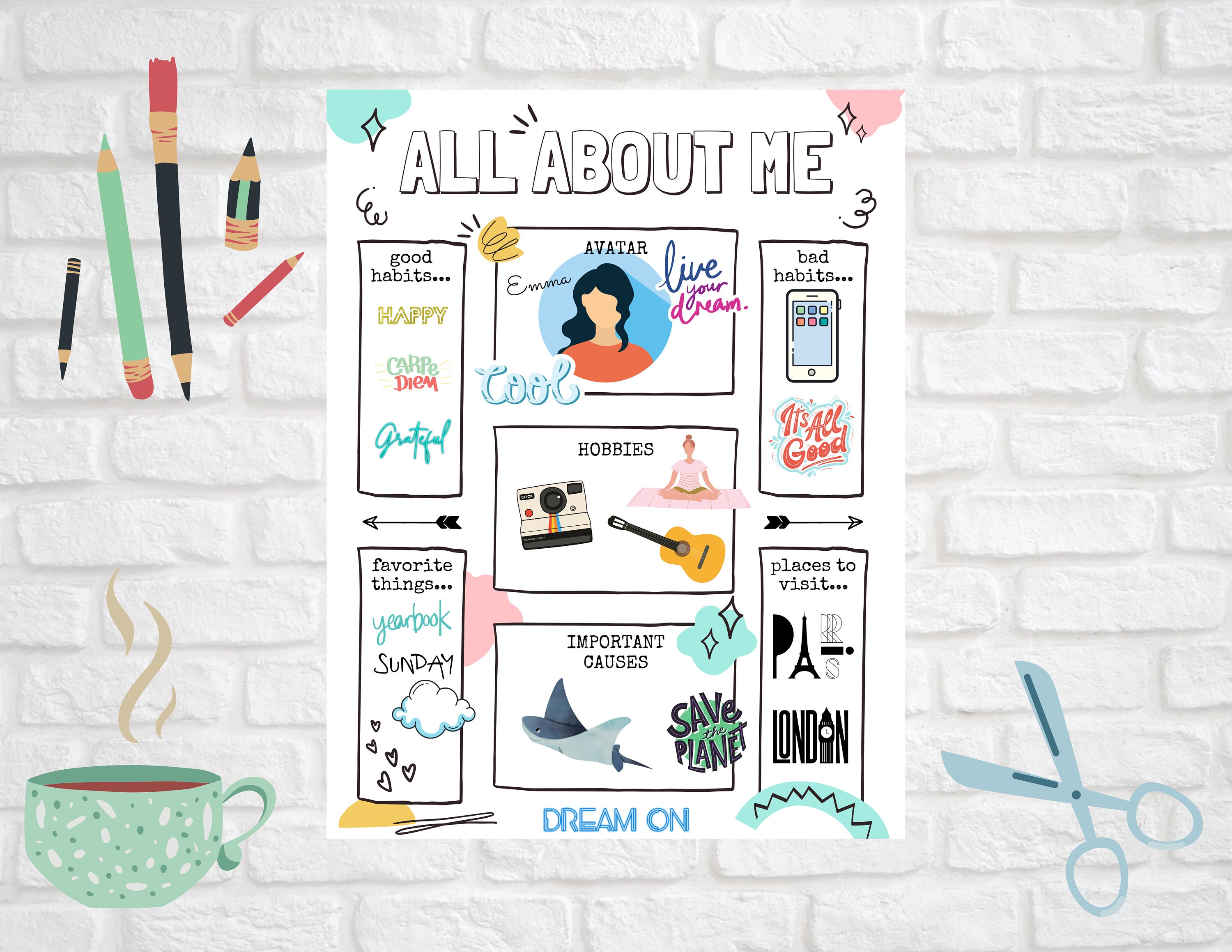 All About Me Poster - Etsy