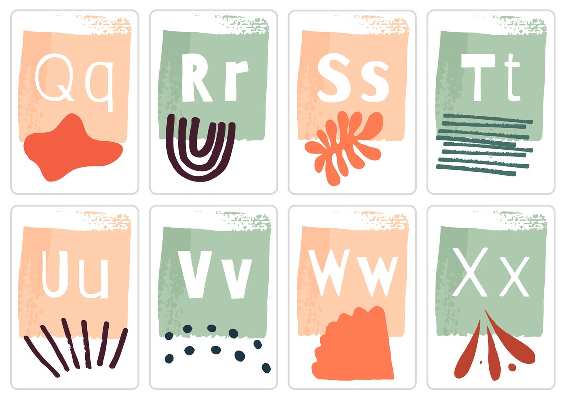 Abstract Abcs Alphabet Flashcards | Etsy