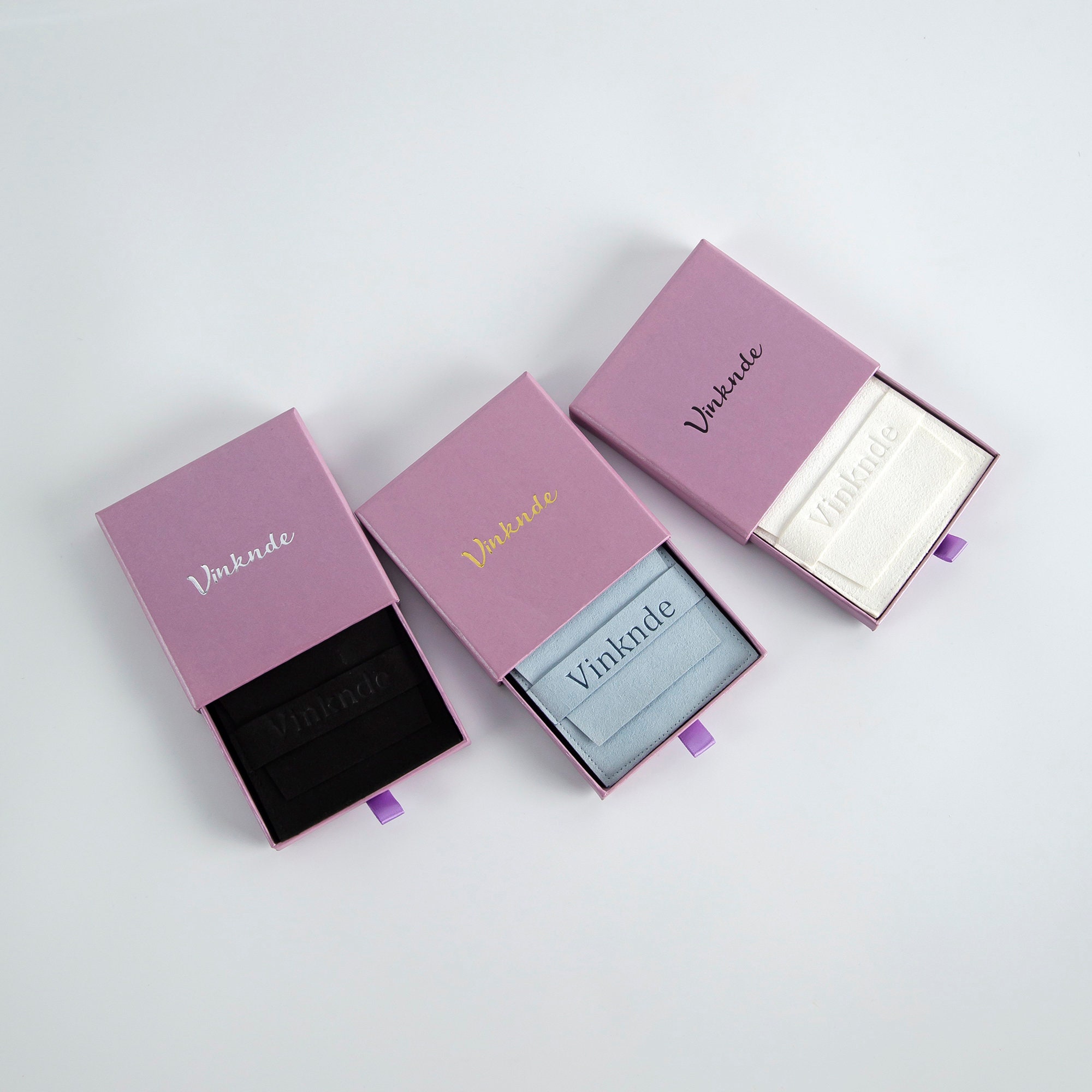Personalized Purple Jewelry Box With Microfiber Pouch: Logo Packaging ...