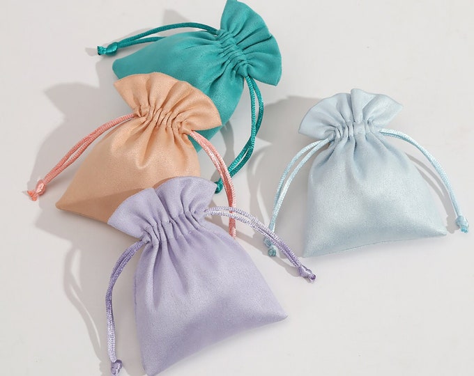 100pcs Velvet Jewelry Bag: Flannel Drawstring Pouches, Wedding Favor ...