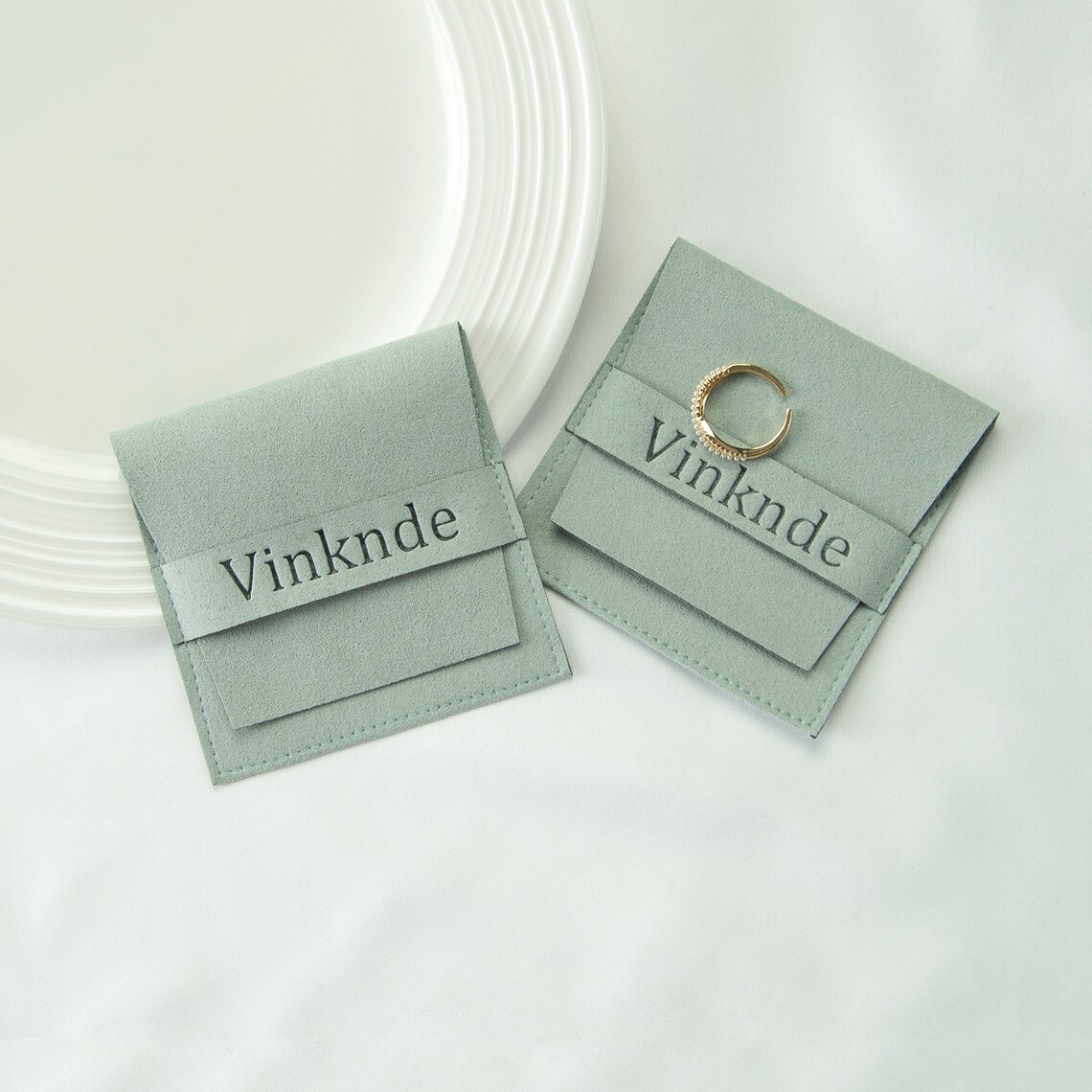 50pcs Personalized Green Microfiber Bags Custom Jewelry - Etsy