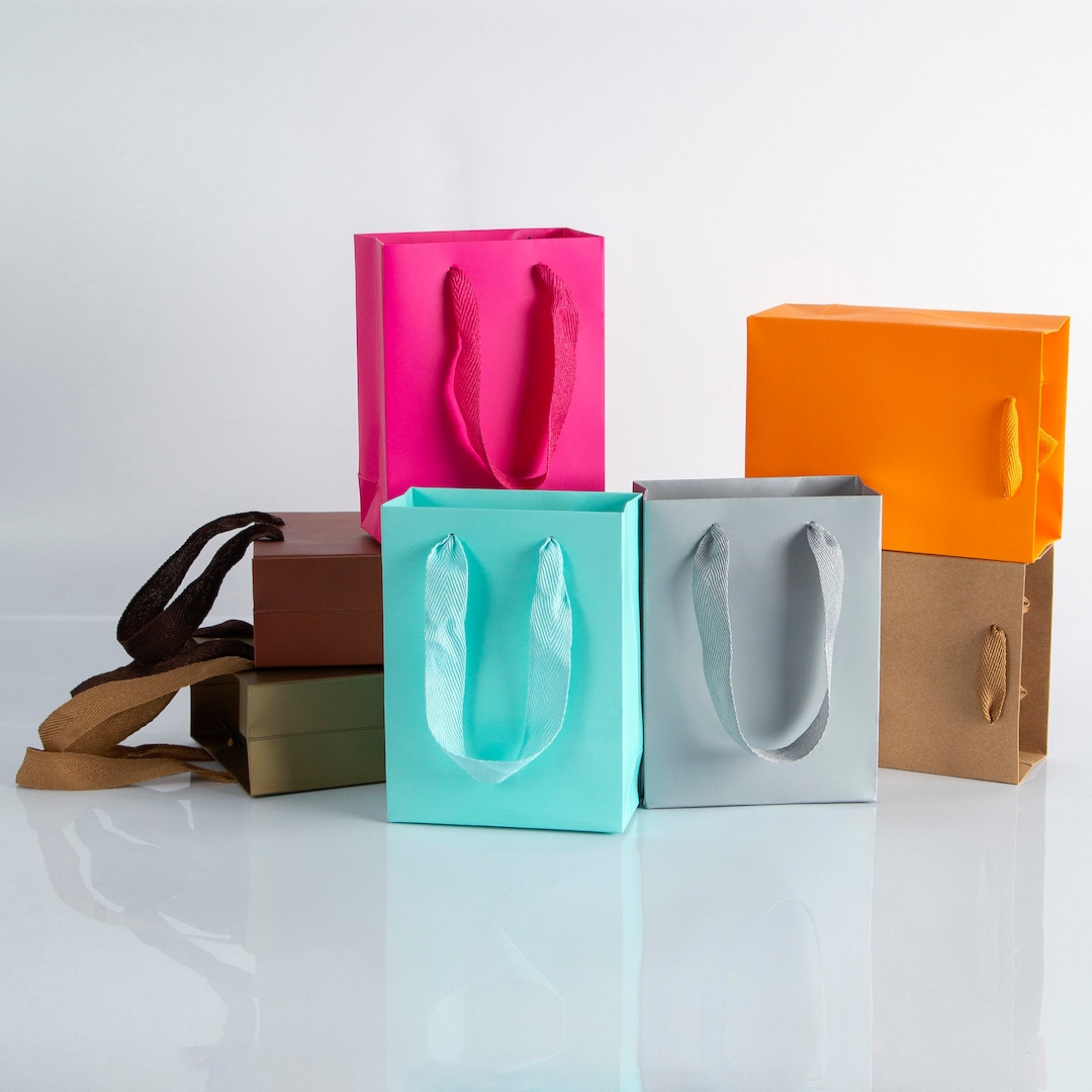 50pcs Kraft Paper Gift Bags With Handles: Wedding, Party Favors ...