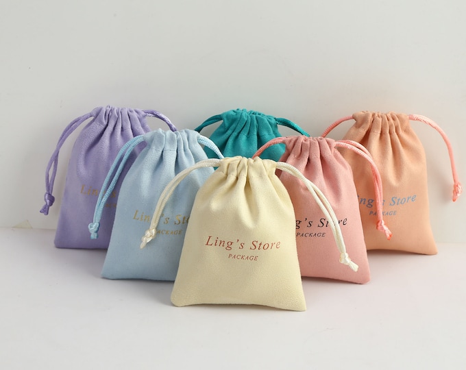 100pcs Velvet Jewelry Bag: Flannel Drawstring Pouches, Wedding Favor ...