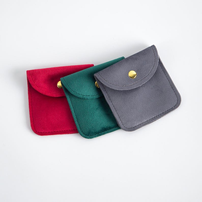 50 Personalized Velvet Jewelry Pouch With Button: Ring, Brooch ...