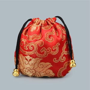 Embroidered Brocade Silk Drawstring Pouch 11x11cm: 20pcs Jewelry Gift ...