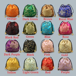 Embroidered Brocade Silk Drawstring Pouch 11x11cm: 20pcs Jewelry Gift ...