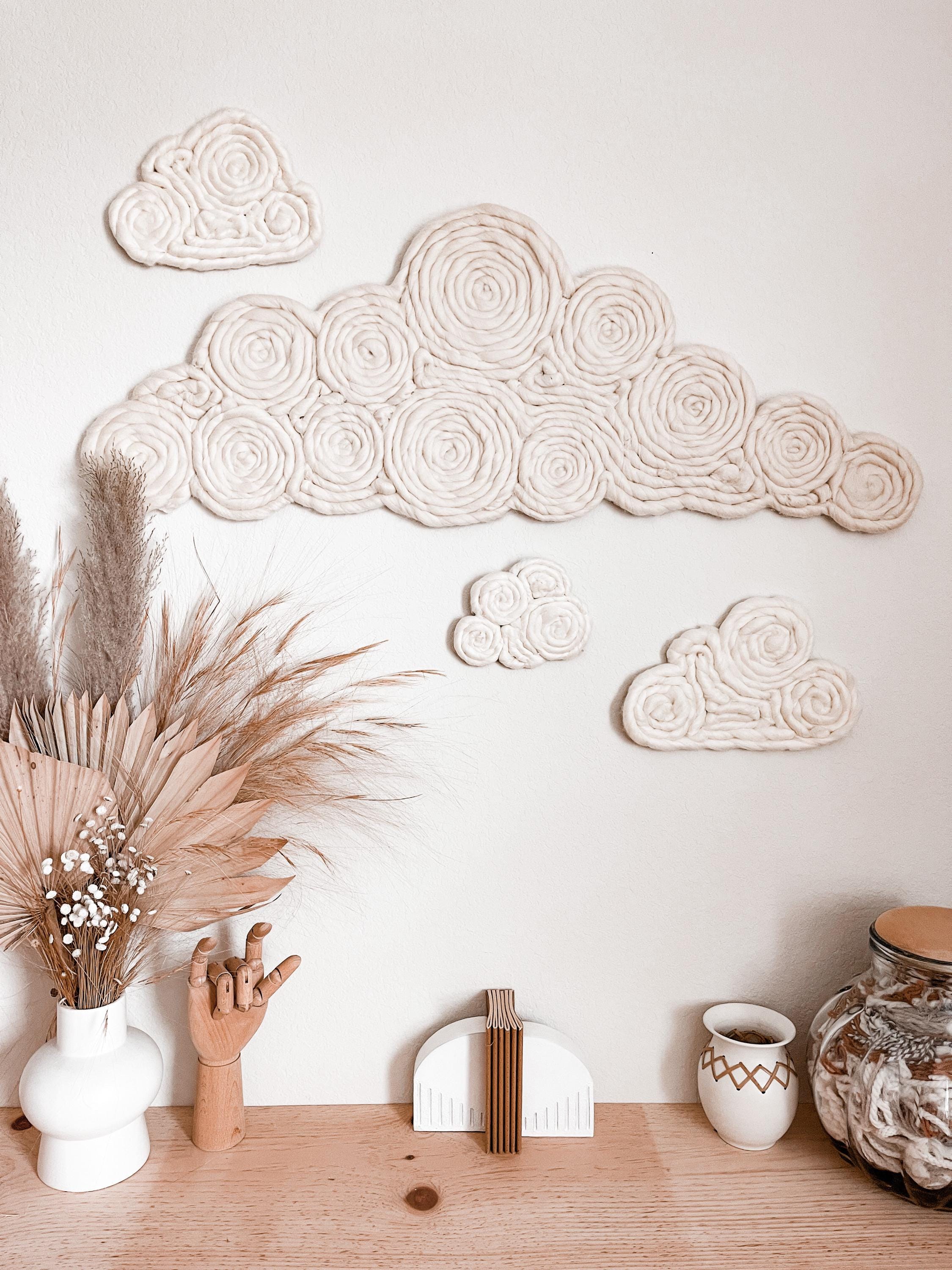 Macrame Cloud Wall Hanging Cloud Wall Art Macrame Wall Hanging Small Wall Hanging Cloud Woven ...
