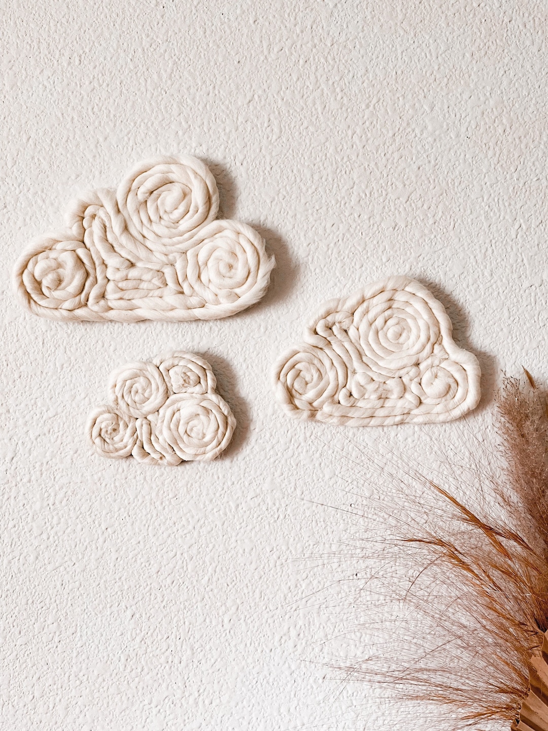Macrame Cloud Wall Hanging Cloud Wall Art Macrame Wall Hanging Small Wall Hanging Cloud Woven ...