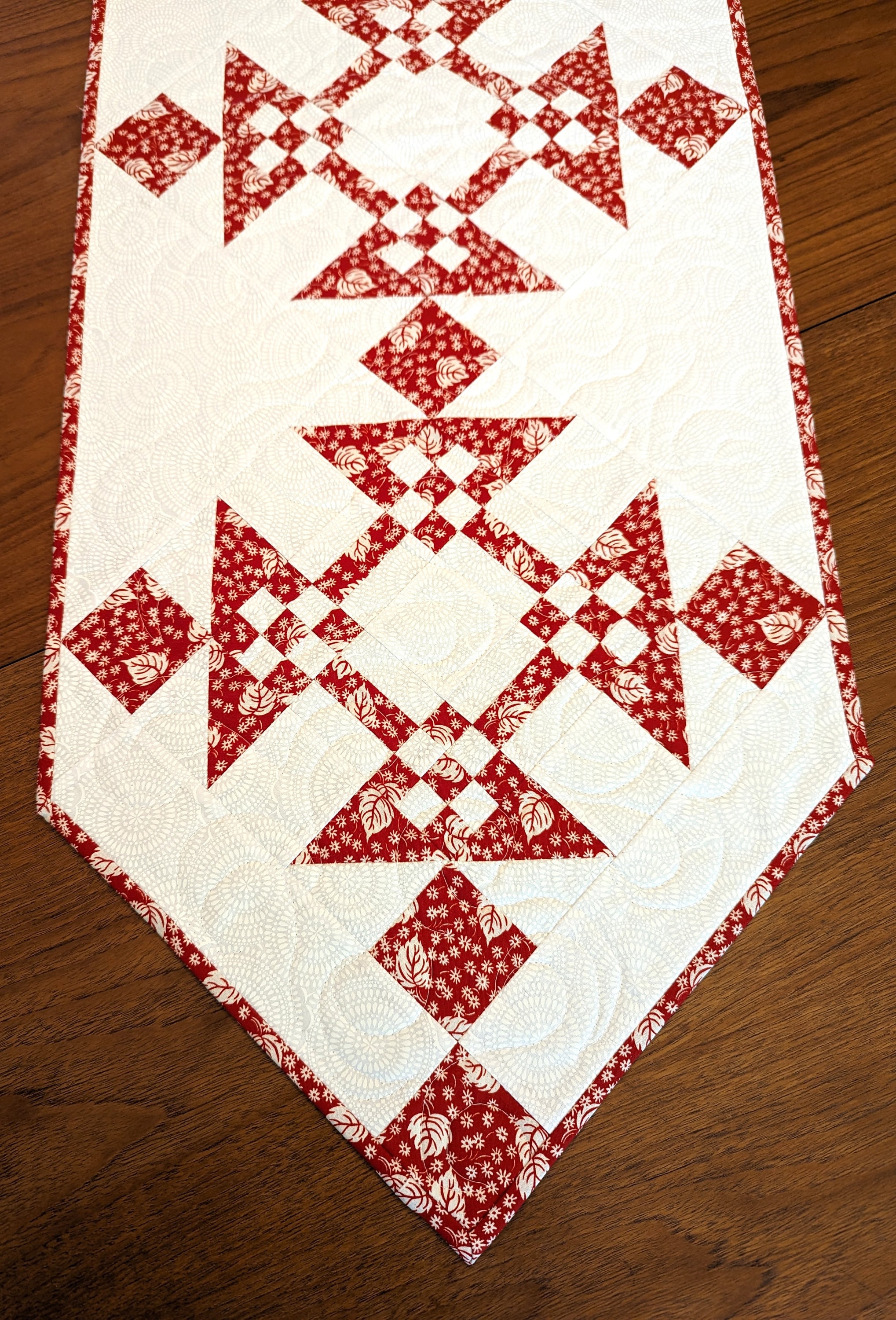 Red and White Table Runner - Etsy