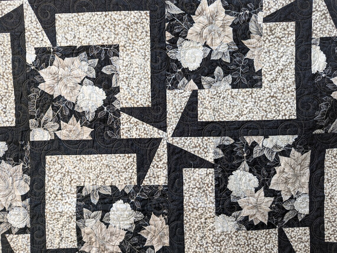 Winter Snow Flower Throw Quilt - Etsy