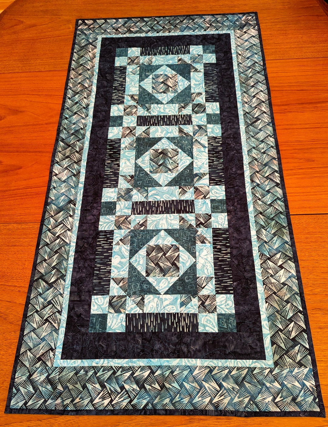 Weaving in Turquoise Table Runner - Etsy