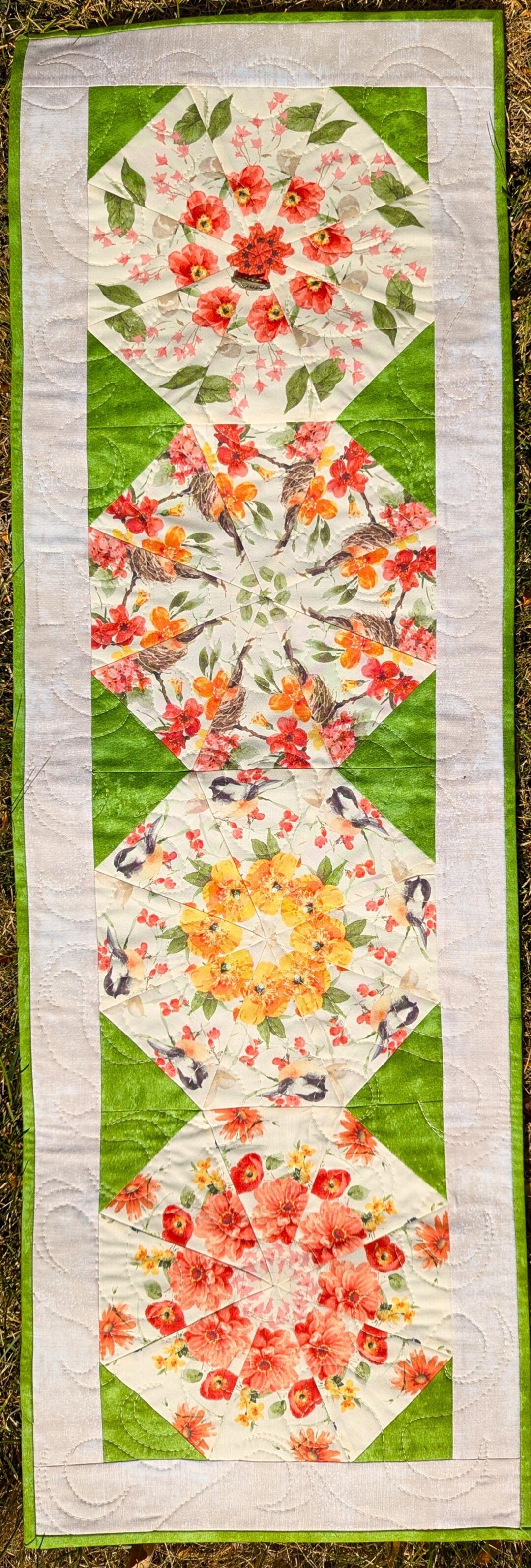 Kaleidescope Flowers and Birds Runner (#2) - Etsy