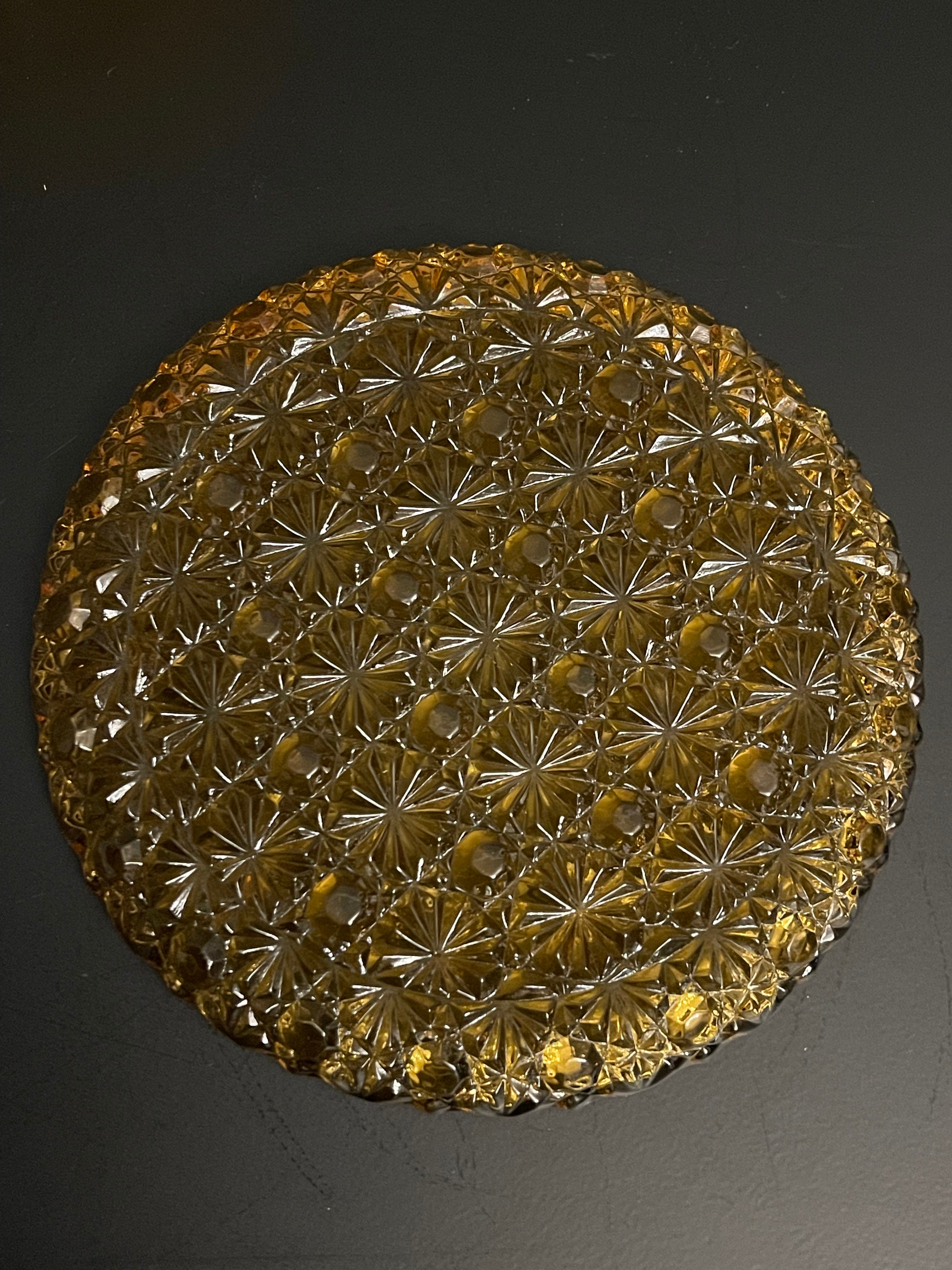 Golden Amber Daisy and Button Butter Dish Cheese Dish Dome - Etsy