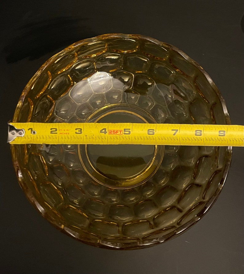 Vintage Amber Bubble Glass Salad Bowl Set - Etsy