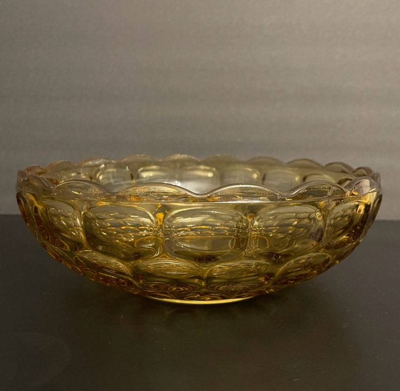 Vintage Amber Bubble Glass Salad Bowl Set - Etsy