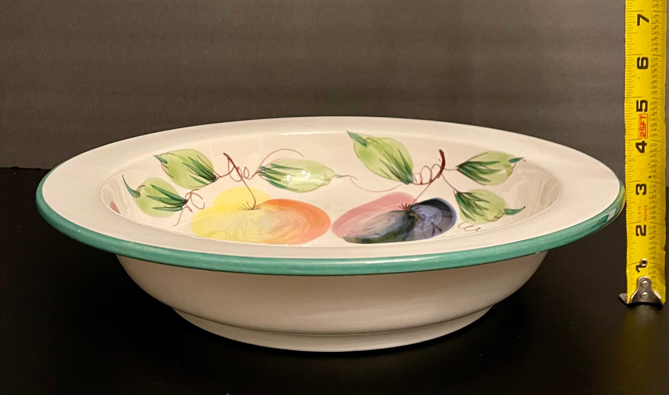 Large Hand Painted Pizzato Italian Ceramic Fruit Round Serving Tray 14. ...