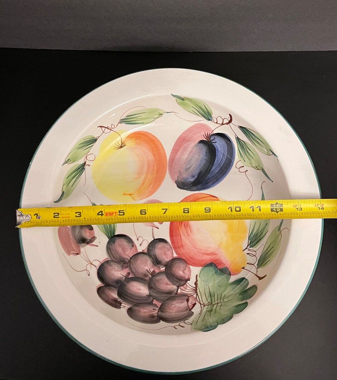 Large Hand Painted Pizzato Italian Ceramic Fruit Round Serving Tray 14. ...