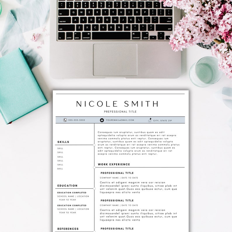 Professional and High School Simple Resume Template - Etsy