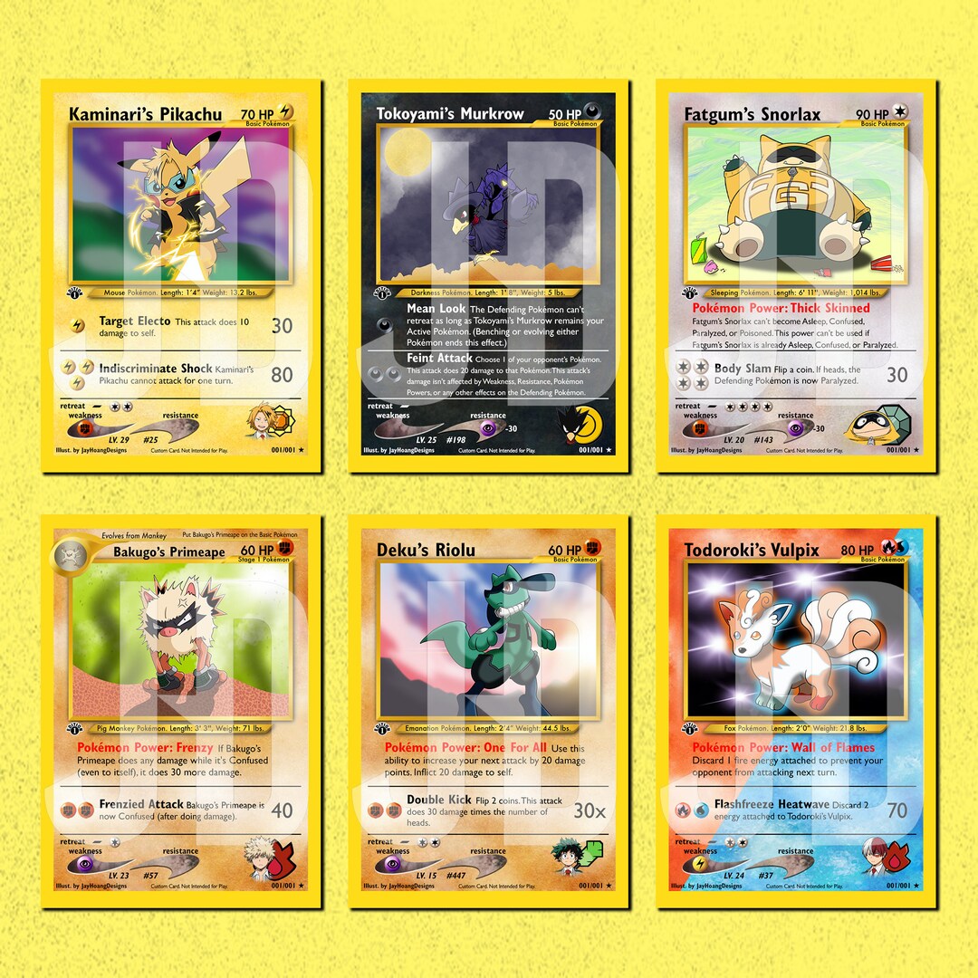 Custom Hero Fan Art Anime Trading Card - Etsy