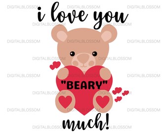 Teddy Bear I Love You | Etsy