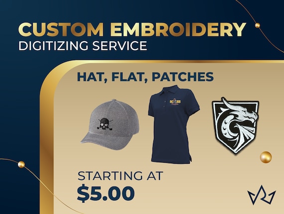 Custom Embroidery Digitizing / Custom Embroidery Pattern/ - Etsy