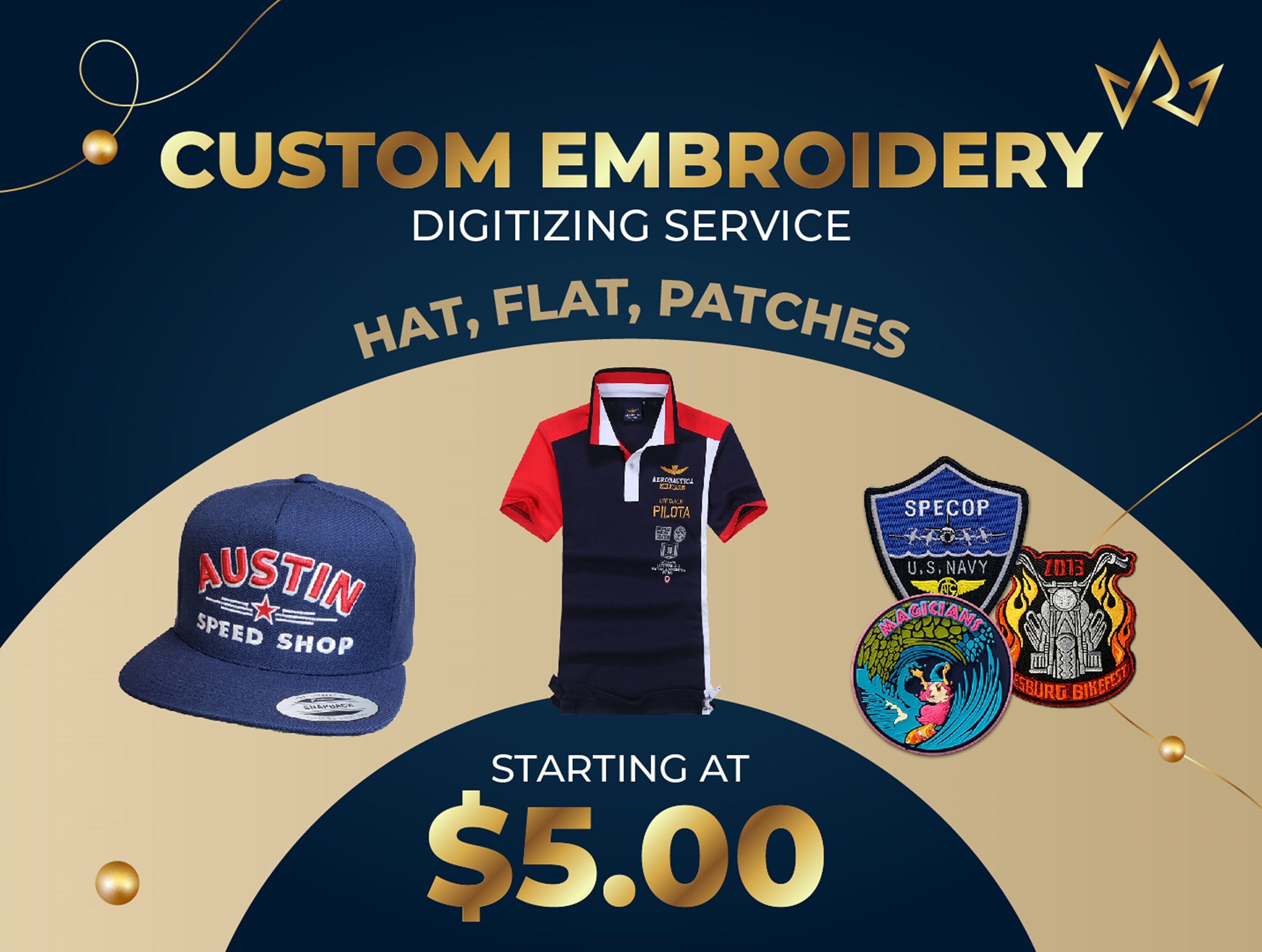 Custom Embroidery Digitizing / Custom Embroidery Pattern/ - Etsy