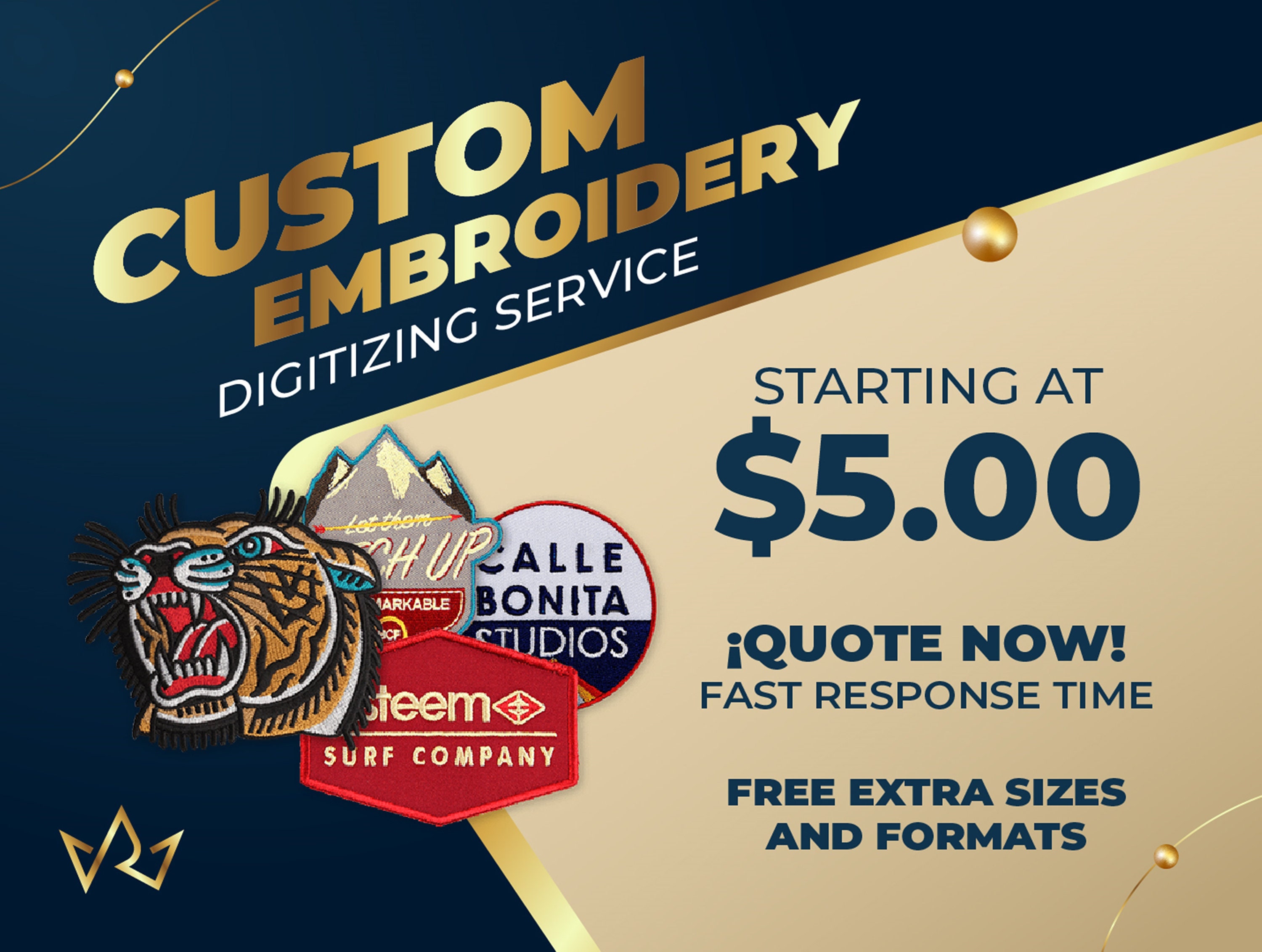 Custom Embroidery Digitizing / Custom Embroidery Pattern/ - Etsy