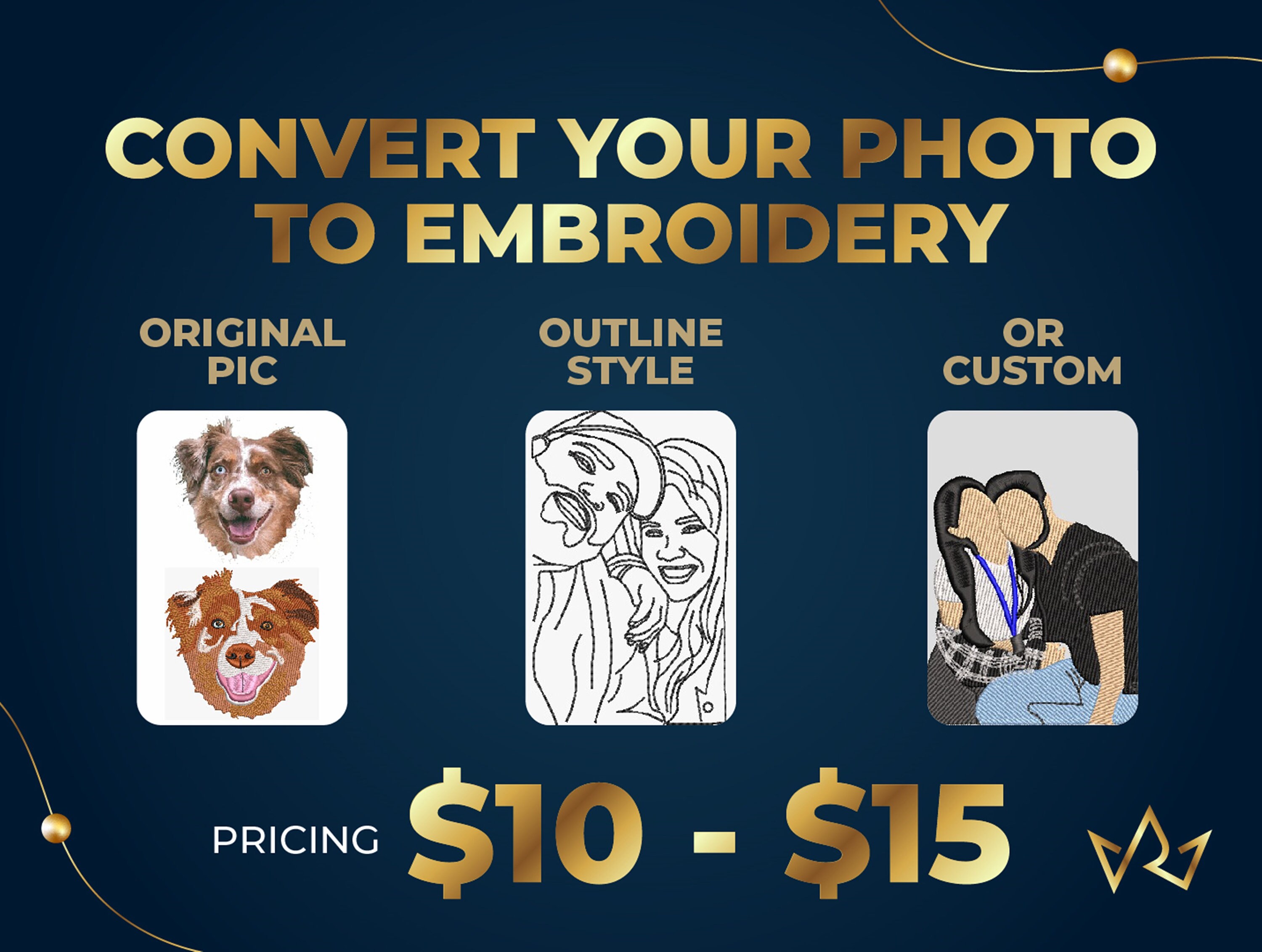 Custom Embroidery Digitizing / Custom Embroidery Pattern/ - Etsy