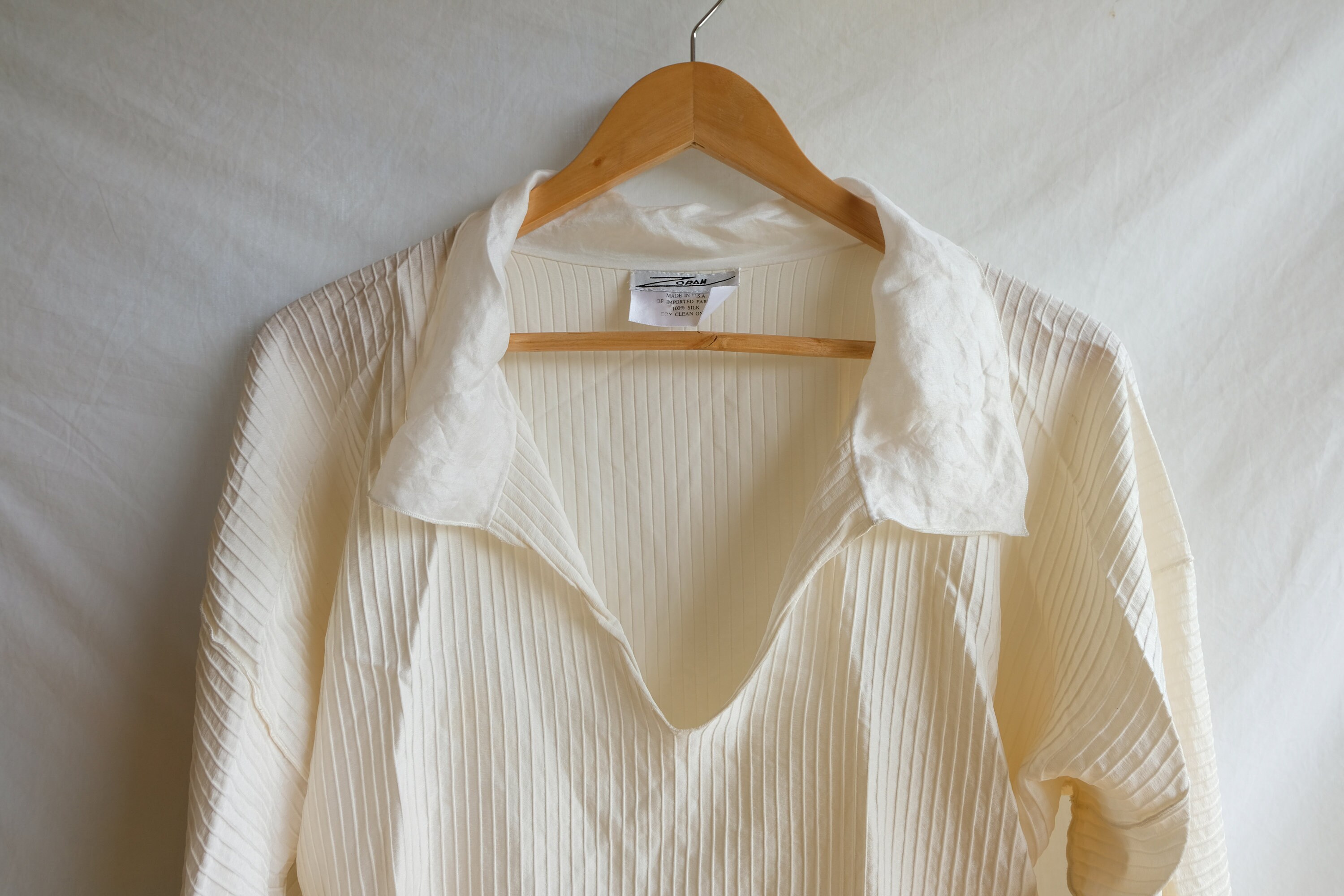 Blusa de seda de color crema blanca vintage camisa retro de | Etsy