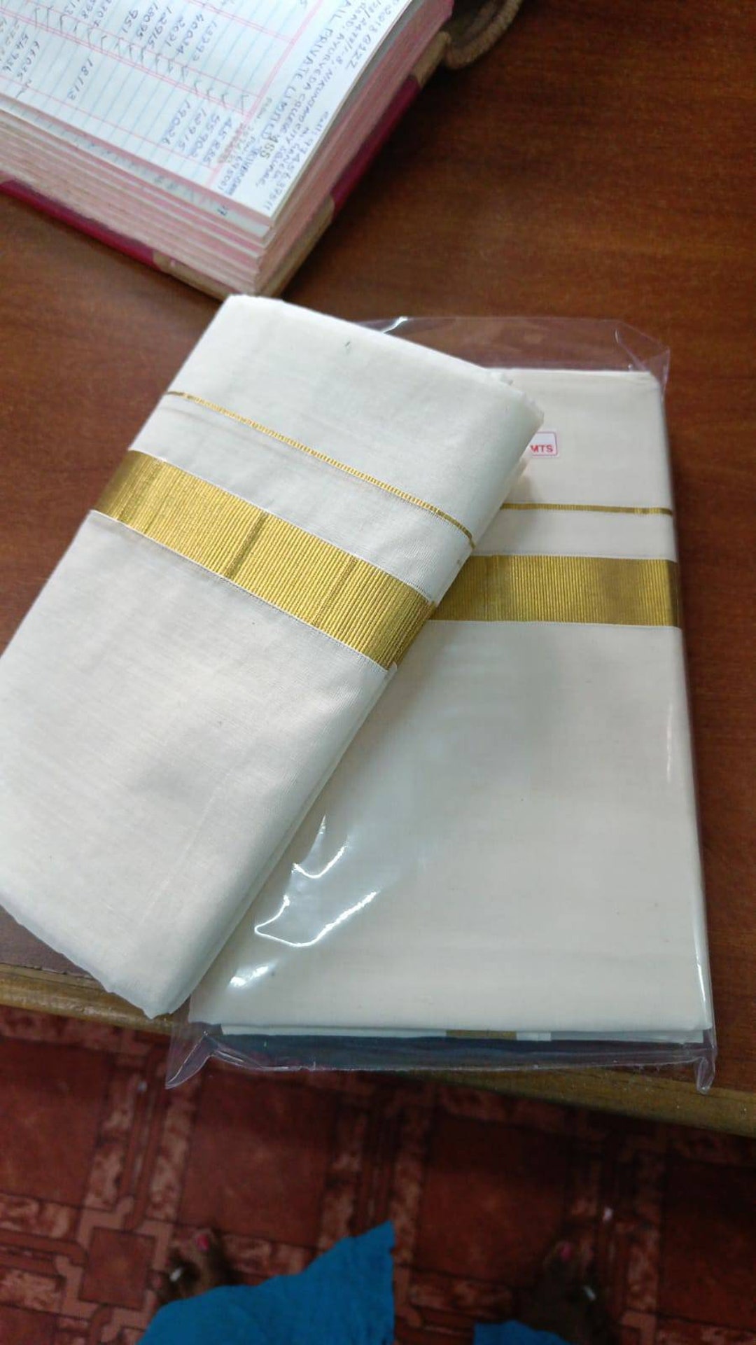 Traditional Kerala Dhoti , Kuthampully Dhoti, Cotton Dhoti 1 Inch Zari ...