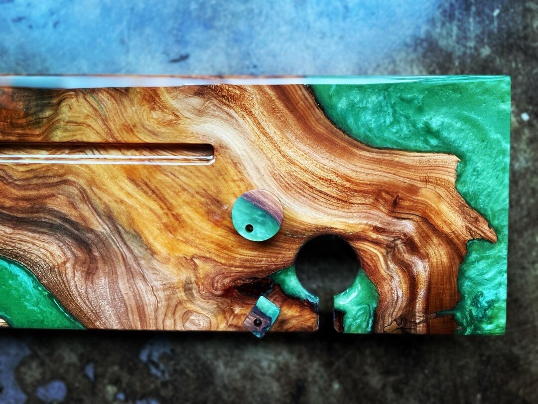 Custom Bath Caddy - Live Edge Hardwood and Resin - Etsy