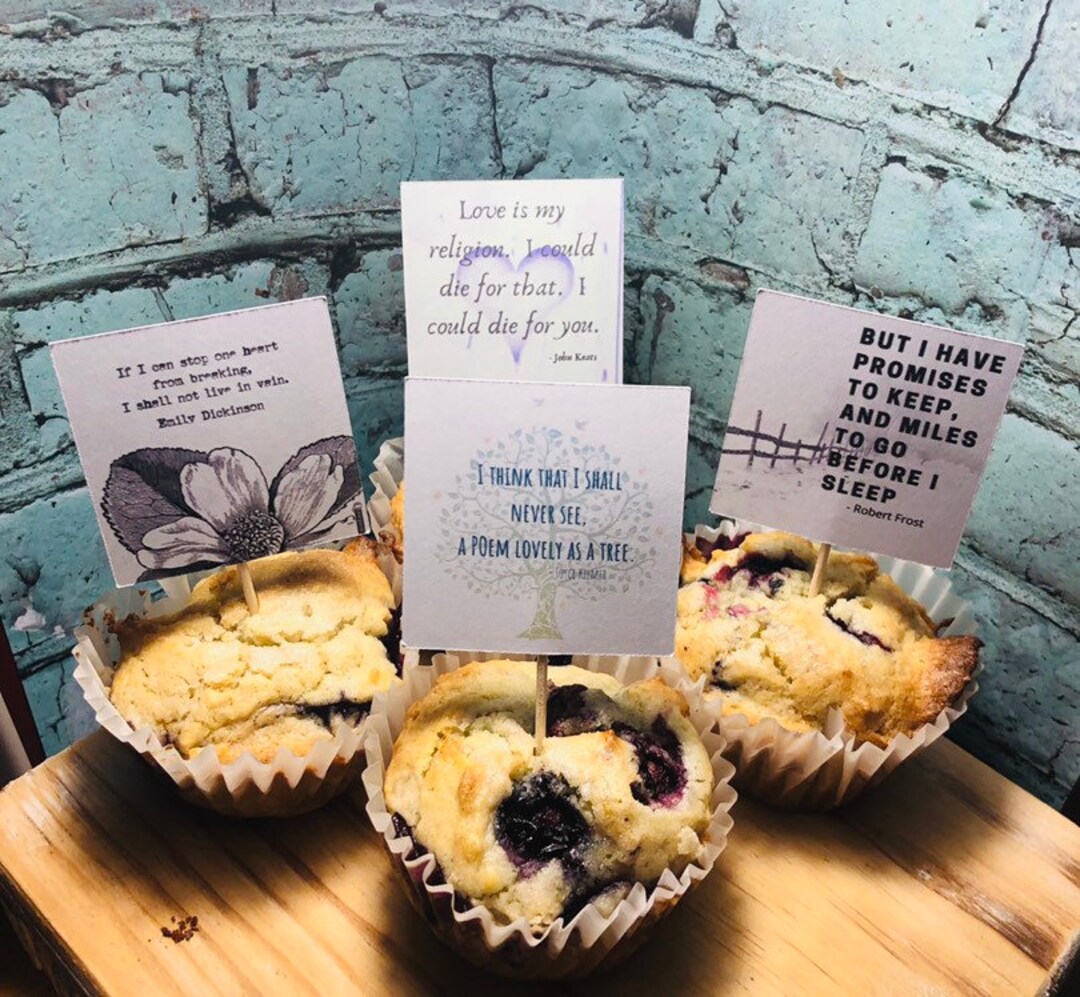 Classic Poetry Cupcake Toppers Set of 12 Literary Treat - Etsy
