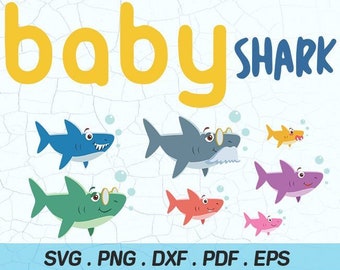 Baby shark clip art | Etsy