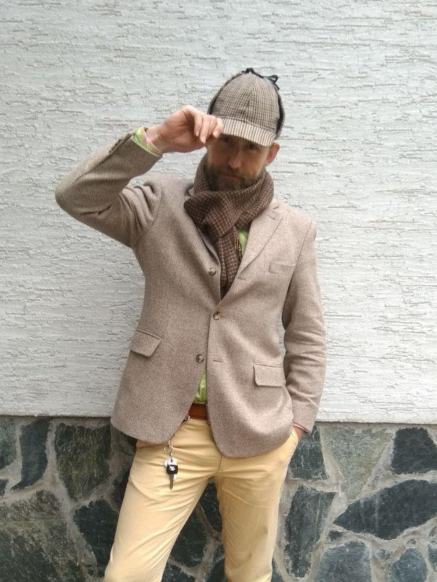 Deerstalker Hat, Sherlock Holmes Hat, Tweed Sherlock Hat, Wool Ear ...