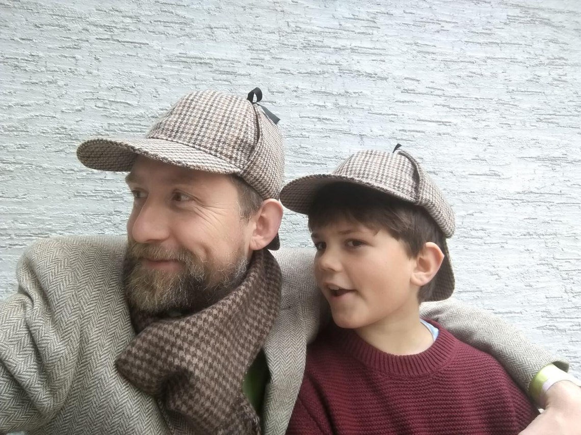 Deerstalker Hat Sherlock Holmes Hat Tweed Sherlock Hat Wool | Etsy