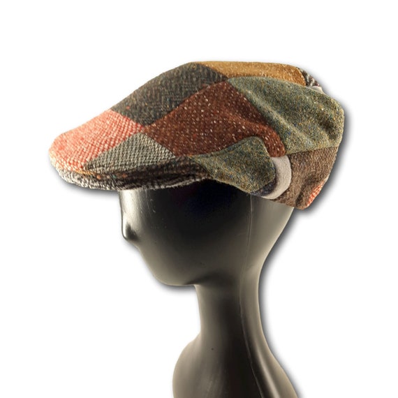 Patchwork Tweed Cap Flat Cap Vintage Irish Cap Tweed Plaid - Etsy