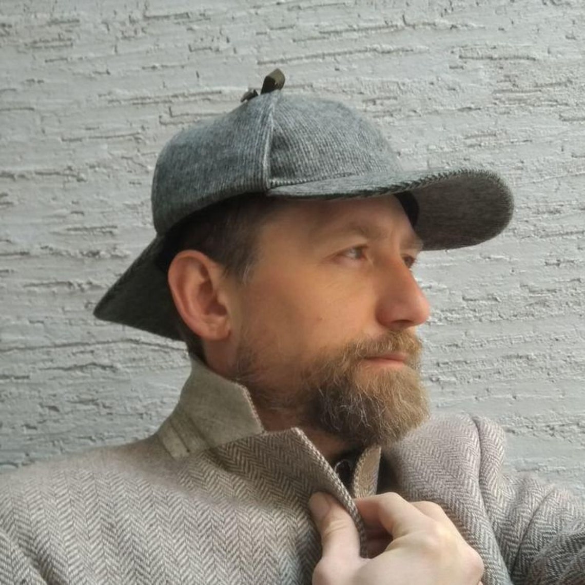 Deerstalker Hat Sherlock Holmes Hat Tweed Sherlock Hat Wool | Etsy
