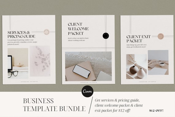 Business Template Bundle Canva Templates Services & - Etsy
