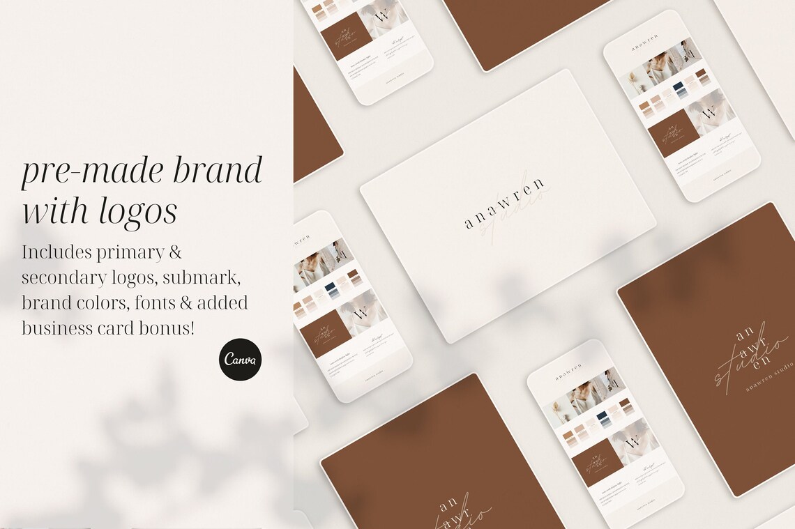 Pre-made Brand Logo Submark Brandboard Business Cards | Etsy