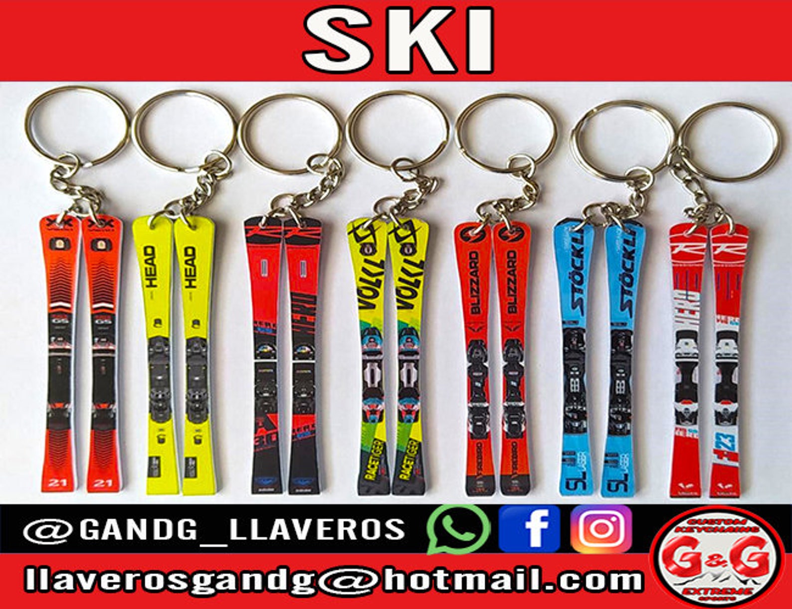 Custom Keychain Ski we Can Make Any Model on Request Just - Etsy