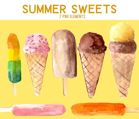 Summer Sweets Ice Cream Clipart Popsicle Planner Sweet Tooth - Etsy