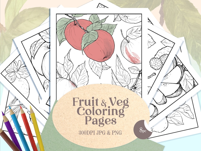 Fruits and Vegetables Printable Coloring Pages for Teachers and Senior ...
