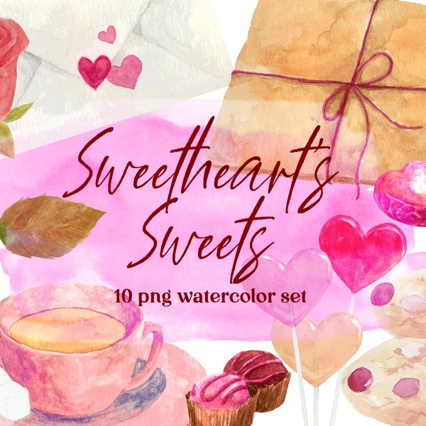 Watercolor Valentine - Etsy