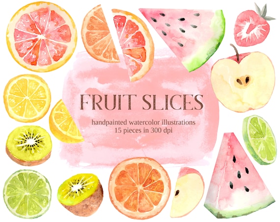 Clip Art & Image Files Paper, Party & Kids Watercolor Fruits PNG And ...